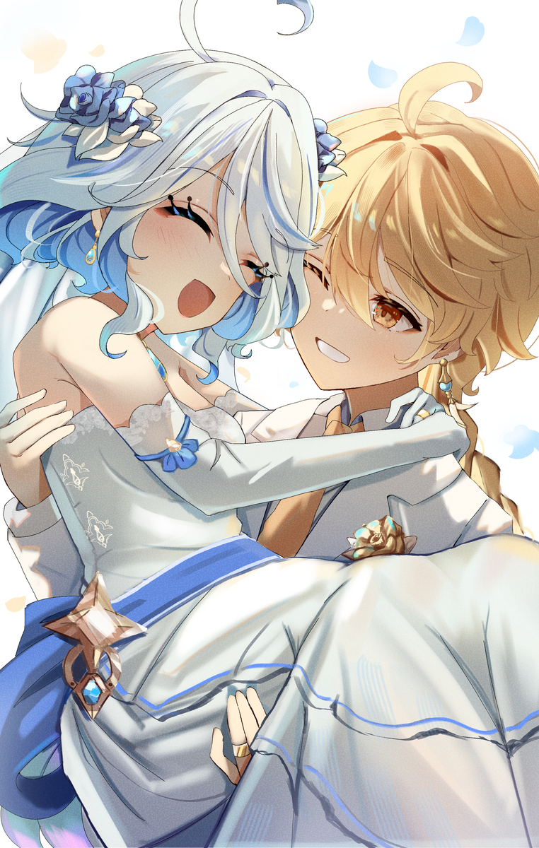 Aether and Furina Wedding_原神_Genshin Impact - 插画世界(pixiv)