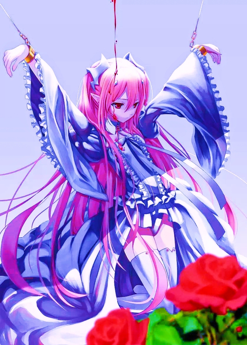 被捆绑的少女动漫捆绑紧缚 插画世界pixiv